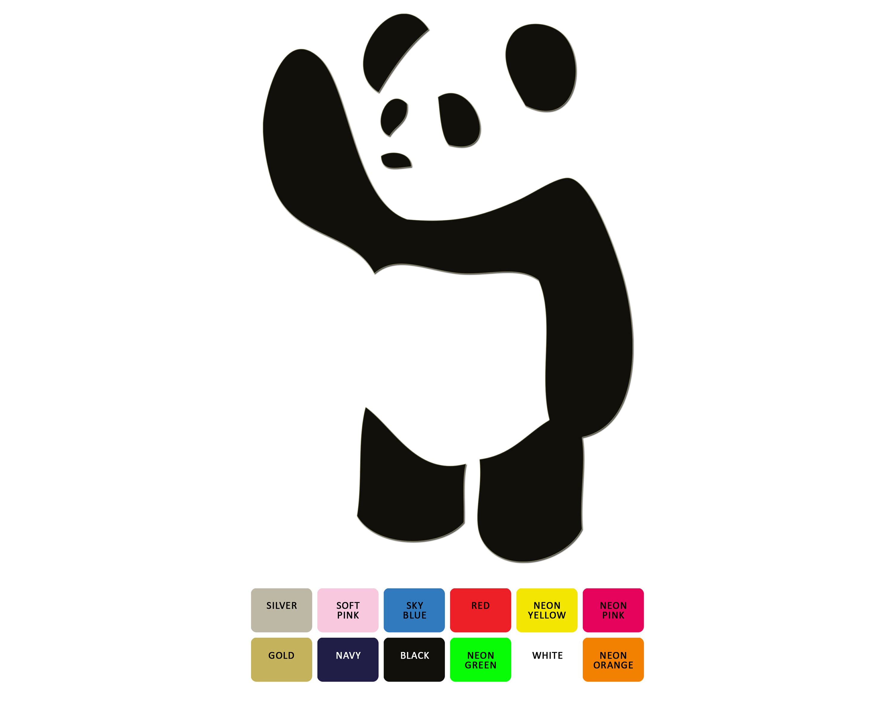 Iron On Decal Waving Panda. HTV decal. Do it yourself Easy to | Etsy