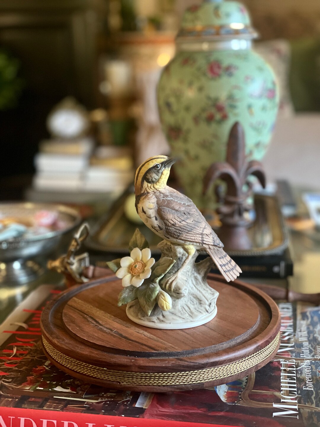 Vintage Porcelain Bisque Bird Statue Meadowlark Statue - Etsy