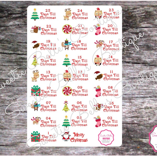 Christmas Countdown Stickers - Etsy