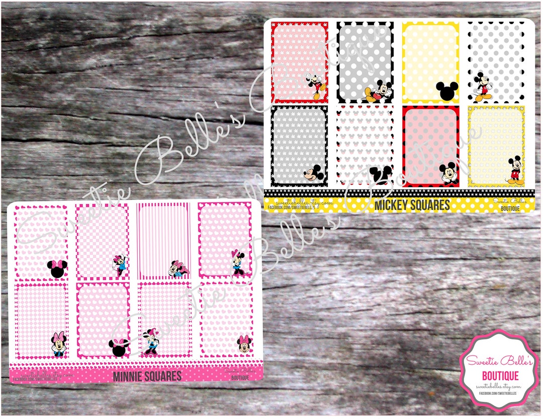 Disney Mickey and Minnie Inspired Planner Square Stickers , Erin ...