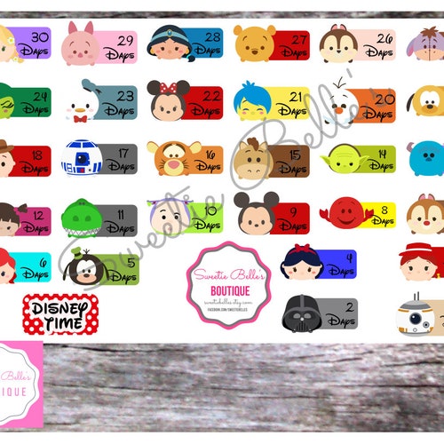 Disney Countdown Stickers Planner Stickers Disney World - Etsy