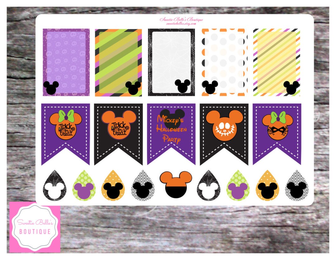 Disney Inspired Halloween Banner Stickers for Planner Erin - Etsy