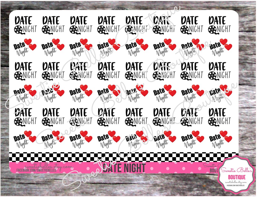 Date Night Stickers for Planner - Etsy