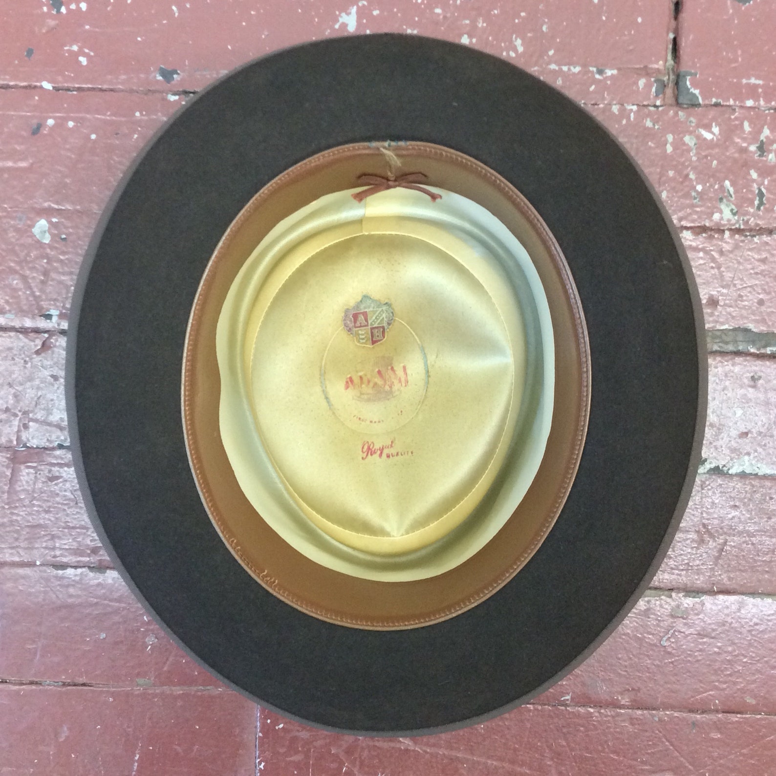 Size 6 7/8 Vintage 1950s 1960s Adam Hats Carbon Brown Porkpie Fedora ...