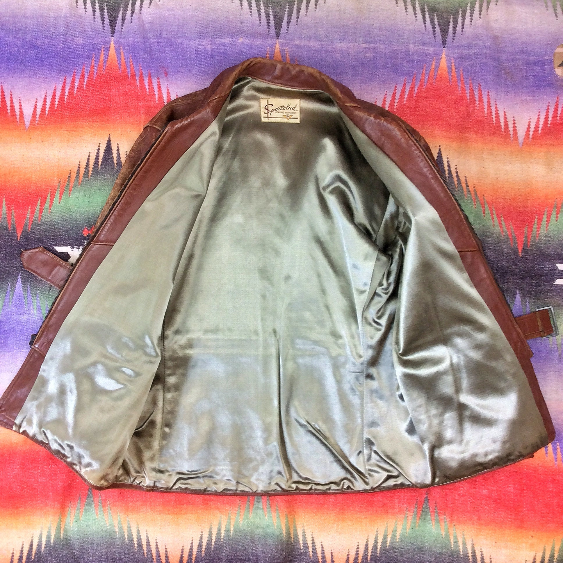 Size M Vintage Men's 1940s Sportclad Horsehide Brown Leather Size M Vintage Men's 1940s Sportclad Horsehide Brown Leather
