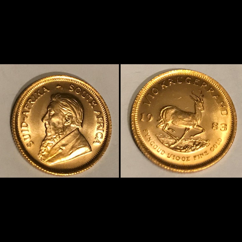Original GOLD 1983 1/10 Oz South African Krugerrand Gold Coin This is a ...