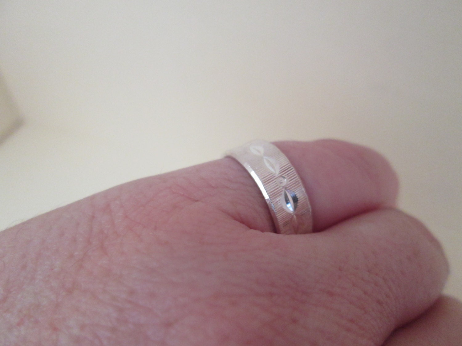 Patterned Ring in Sterling Silver - Etsy Israel