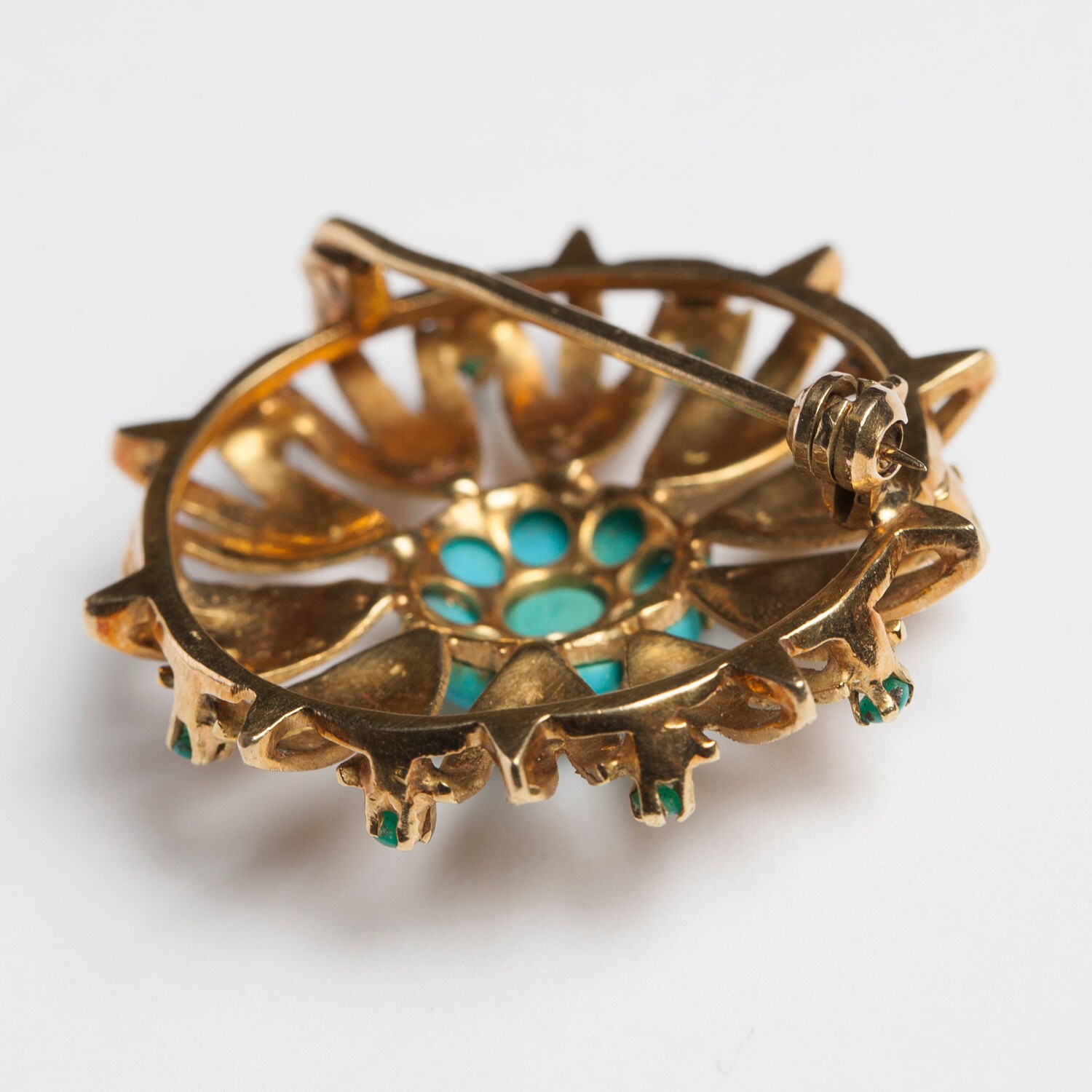 Buy Turquoise and 18K Gold Pin Online in India - Etsy
