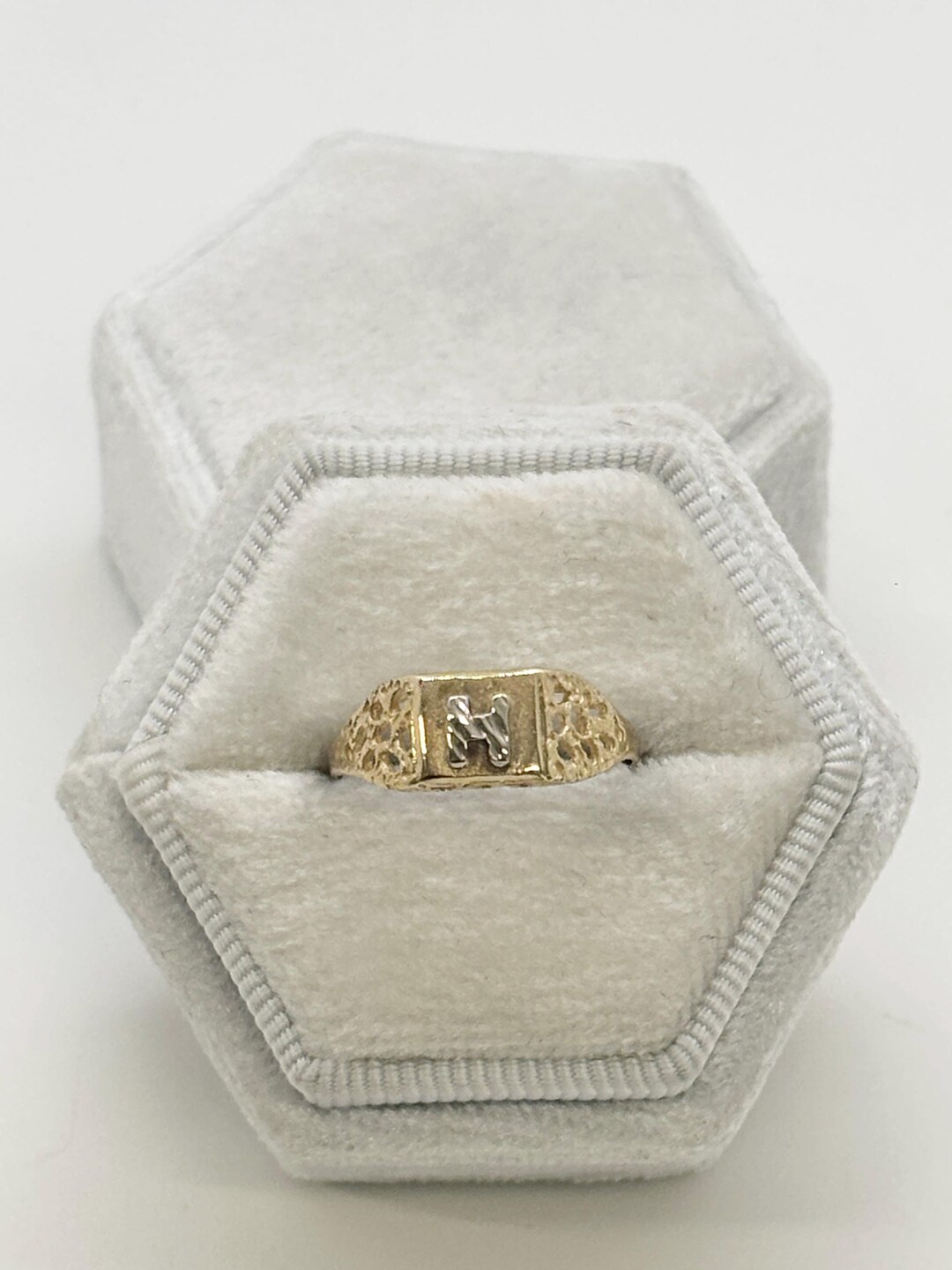 Vintage 14K Yellow Gold "h" Initial Ring - Etsy