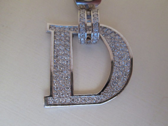 Diamond "D" Initial Pendant Necklace in 14K White Gold - Gem