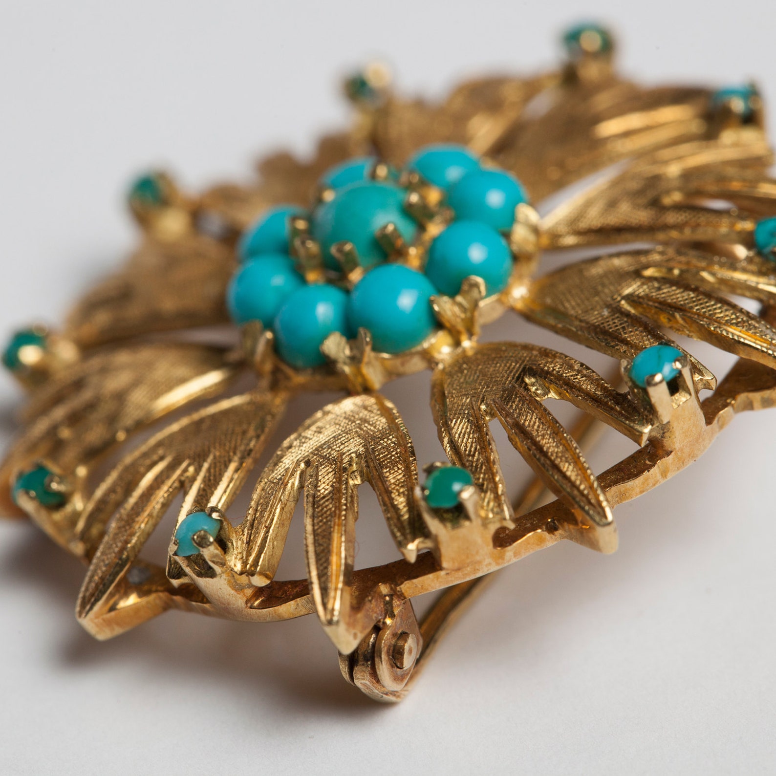 Buy Turquoise and 18K Gold Pin Online in India - Etsy