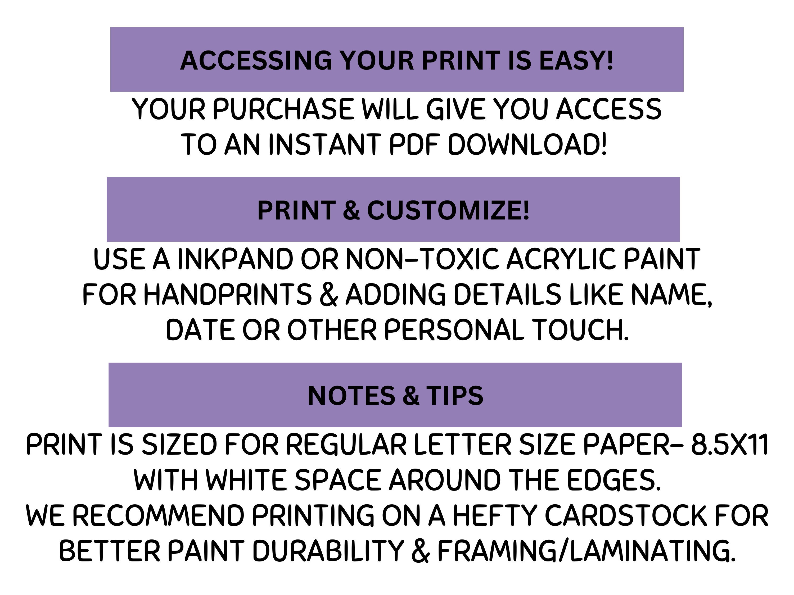 Custom Handprint Line Drawing Flower Art Print | Digital Download ...