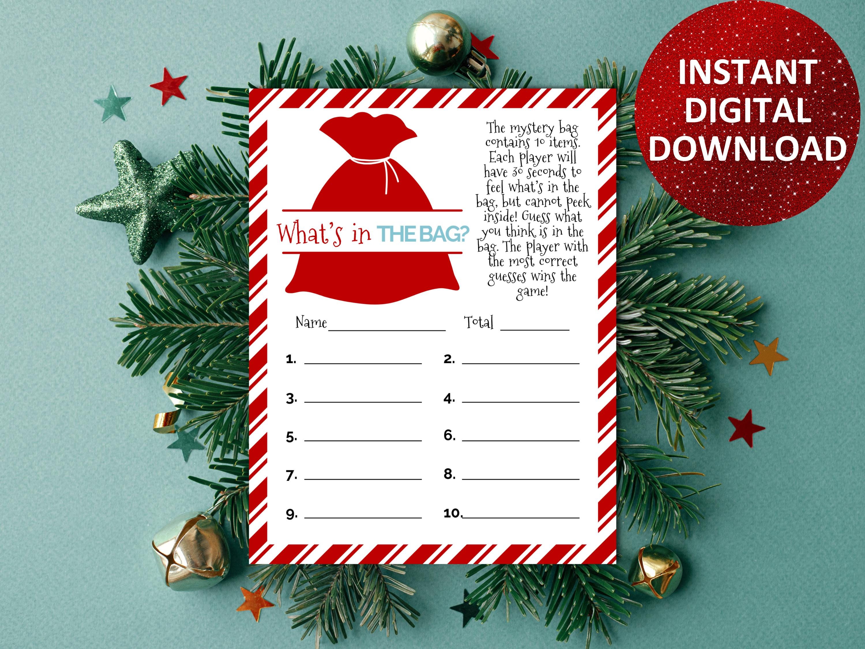 Printable What's in the Bag Christmas Game for Kids & Adults Easy ...