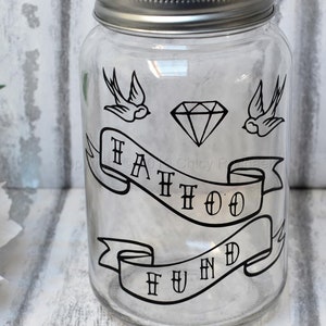 Handmade Diamond Tattoo Fund Money Saving Jar Piggy Bank Money - Etsy UK