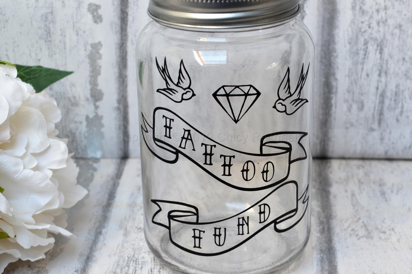 Handmade Diamond Tattoo Fund Money Saving Jar Piggy Bank Money - Etsy UK