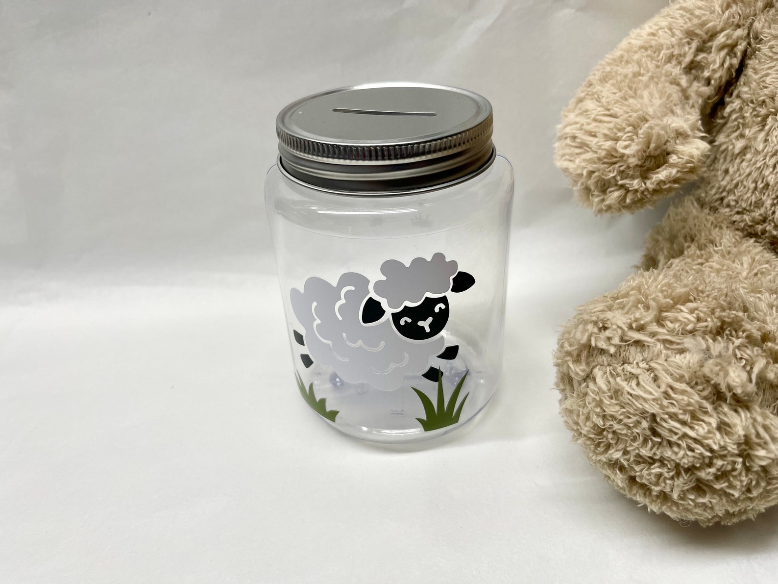 Cute Animal Money Saving Plastic Jar Piggy Bank Money Box Jungle ...