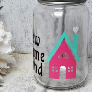 Handmade Pink New Home Fund Money Saving Jar Piggy Bank Money Box - Etsy UK