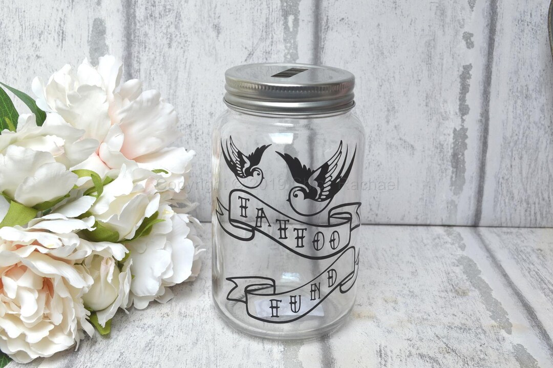 Handmade Tattoo Fund Money Saving Jar Piggy Bank Money Box Multiple ...