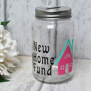 Handmade Pink New Home Fund Money Saving Jar Piggy Bank Money Box - Etsy UK