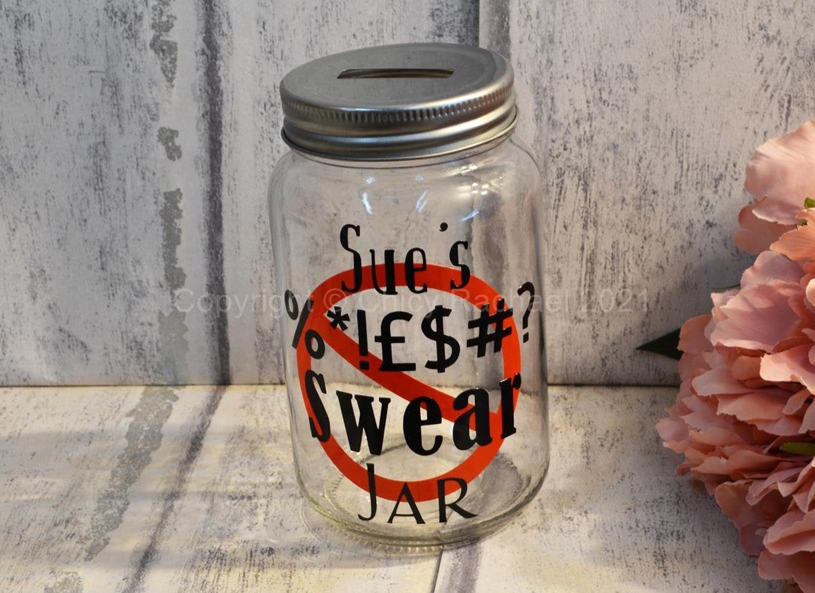 Personalised Swear Jar Money Saving Jar Piggy Bank Money Box Father's ...