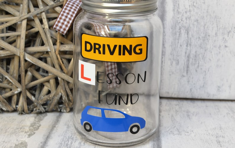 Handmade Driving Lesson Fund Money Saving Jar Piggy Bank Money | Etsy