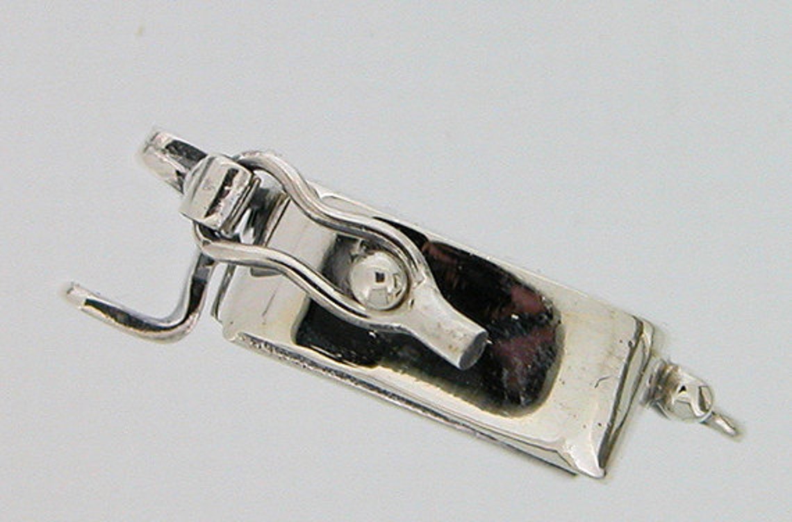Box Clasp in Sterling Silver With Safety Catch and Organic Texture - Etsy