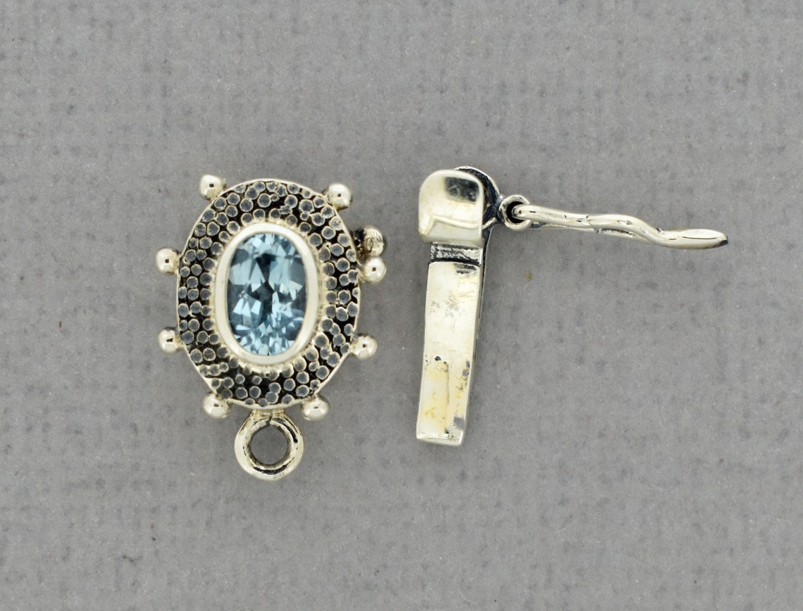 Small Sterling Silver Box Clasp With Semi Precious Stone and - Etsy