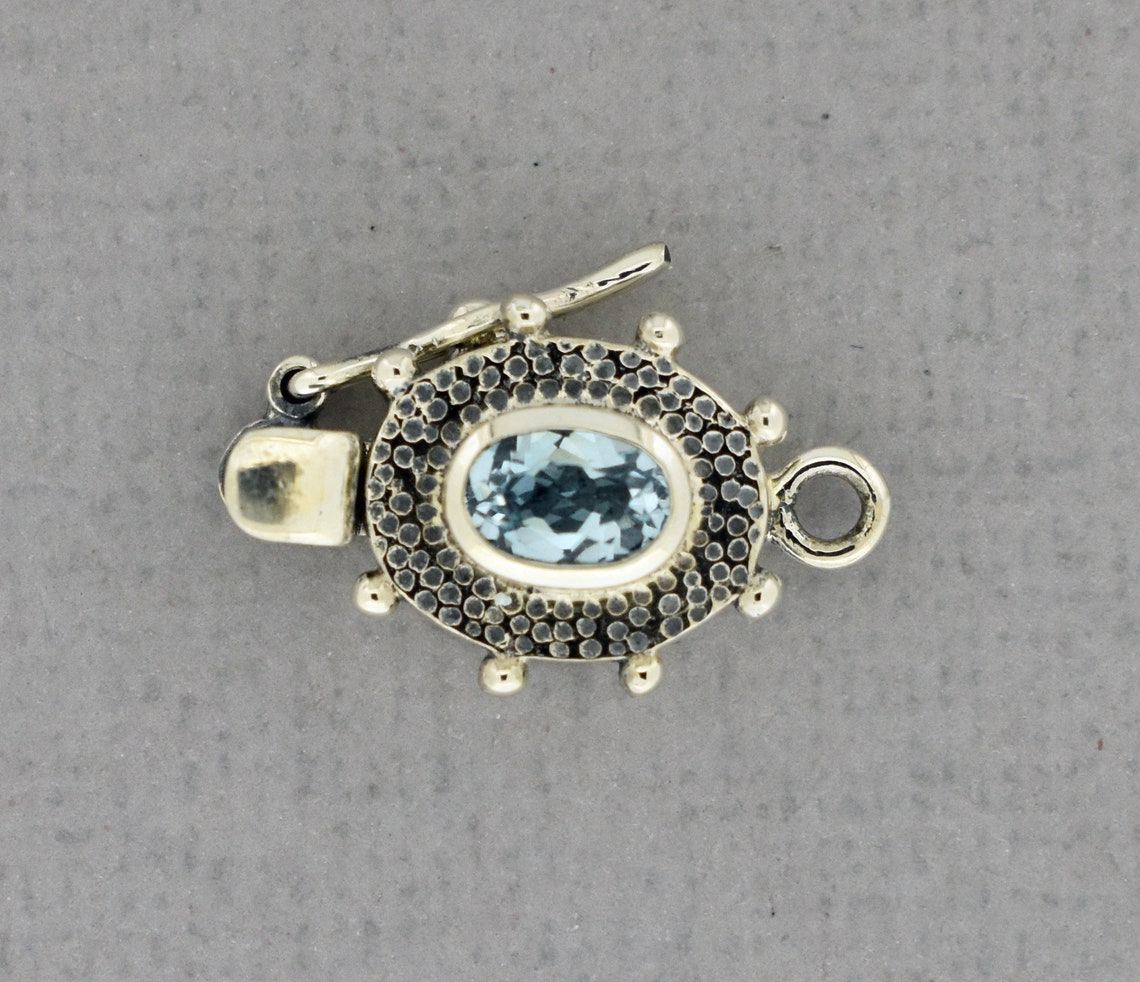 Small Sterling Silver Box Clasp With Semi Precious Stone and - Etsy