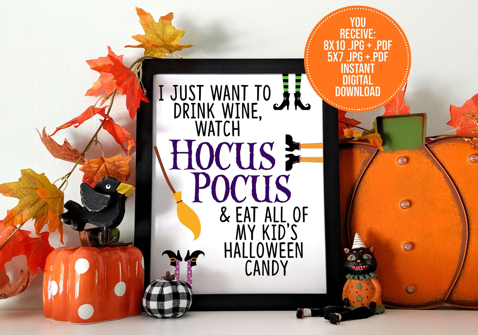 Hocus Pocus Printable Sign· Halloween Decor· Halloween Decoration ...
