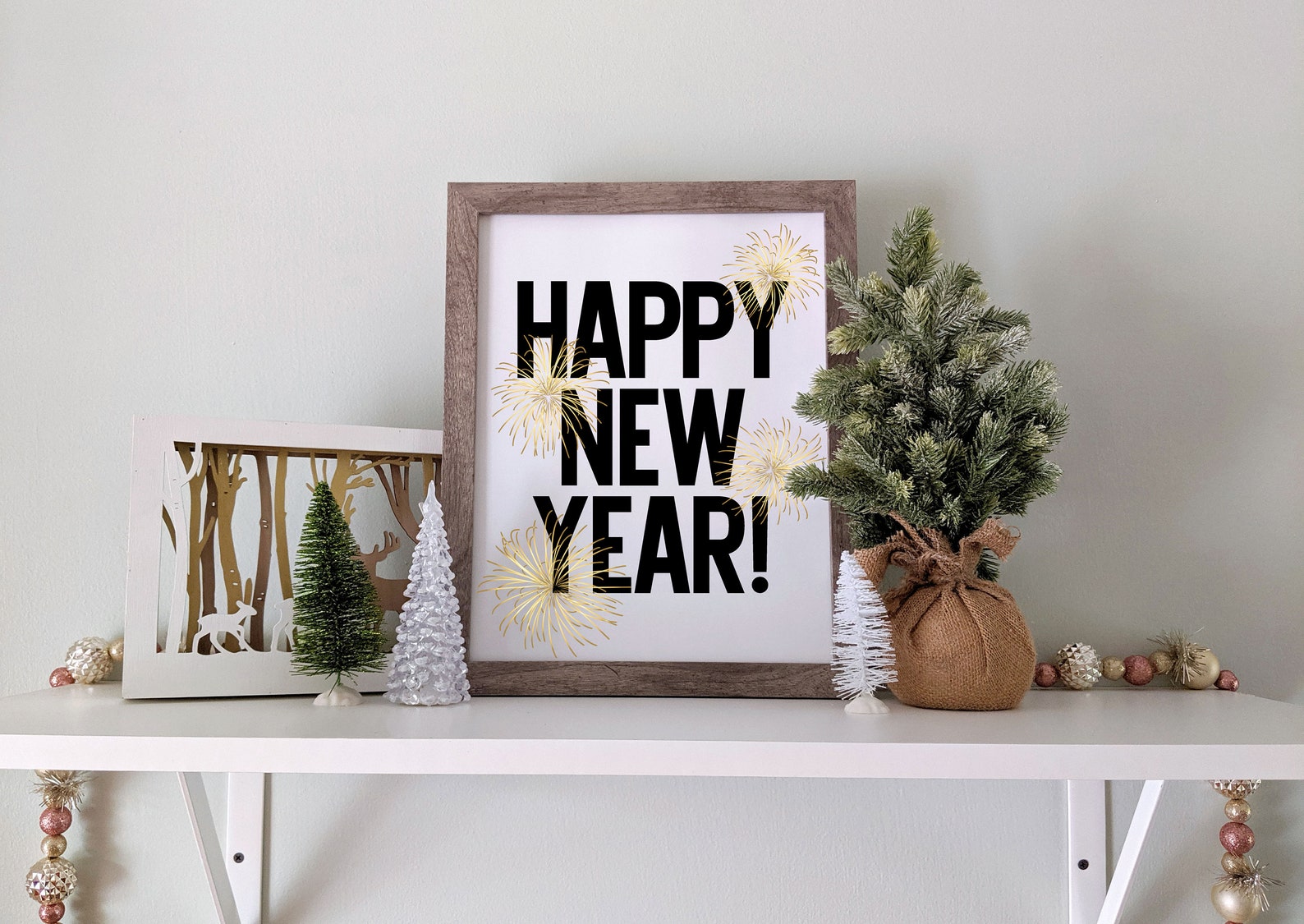 DIY Happy New Year Printable Sign·new Year Decoration·new Year Print ...