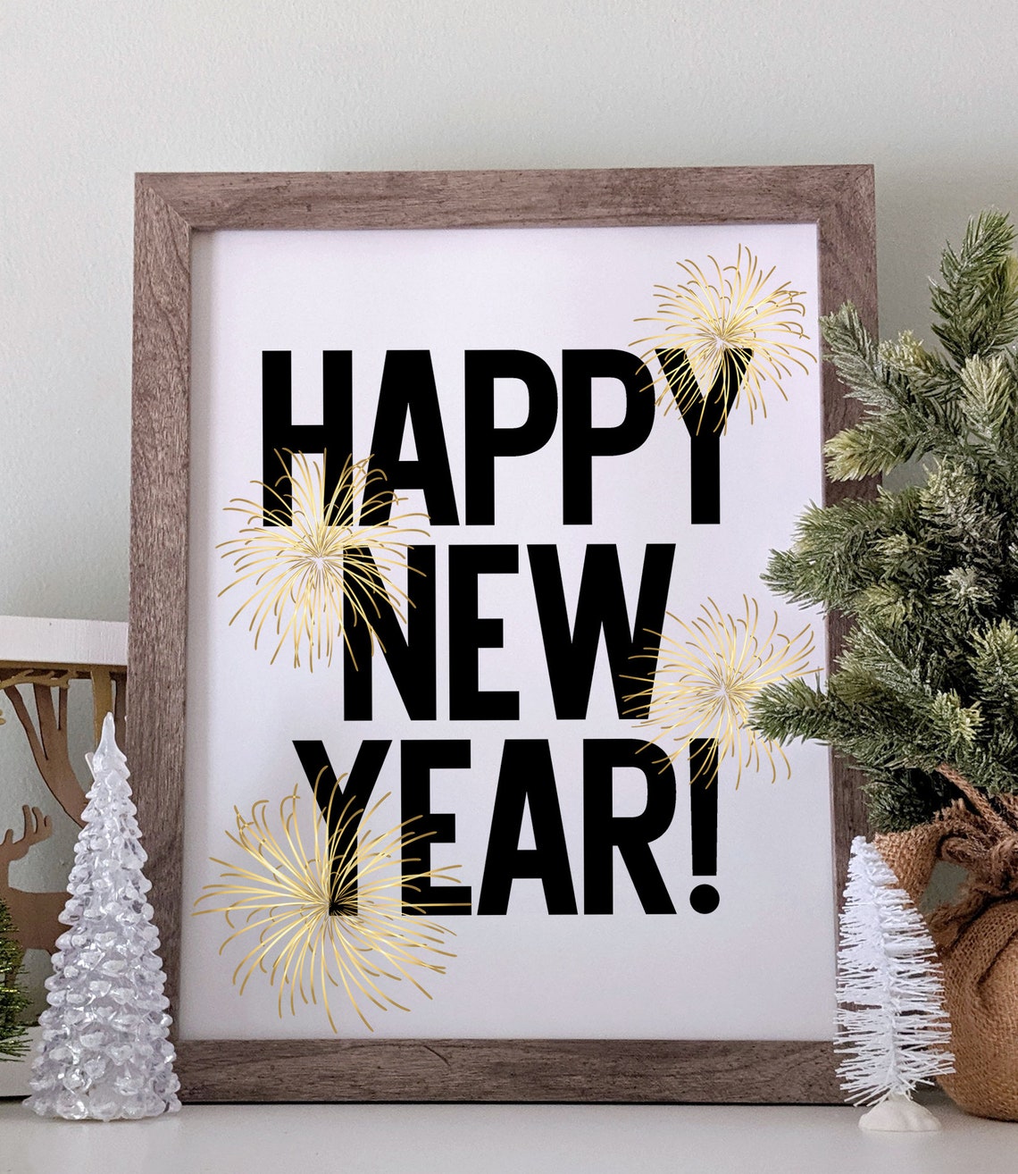 DIY Happy New Year Printable Sign·new Year Decoration·new Year Print ...