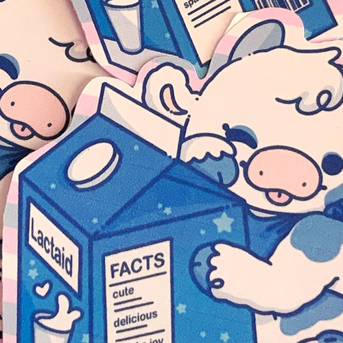 Lactaid Milk Cow Matte Vinyl Sticker - Etsy Ireland