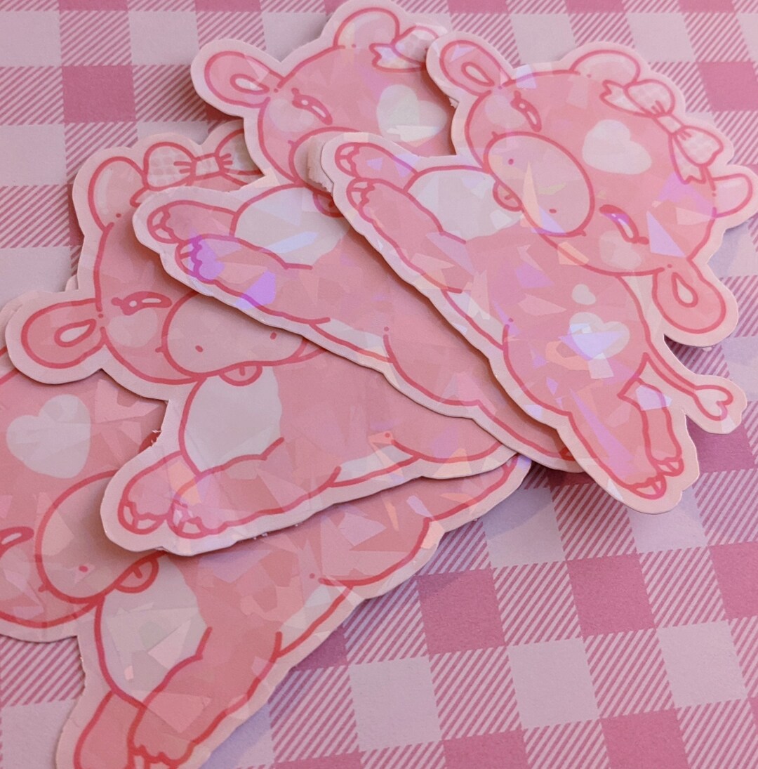 Lovey Cow Holographic Vinyl Sticker - Etsy