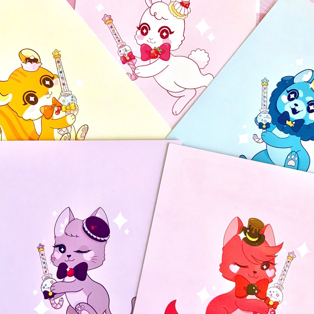 Kira Kira Precure A La Mode - Mascot Animals - Mini Art Print Set - Etsy