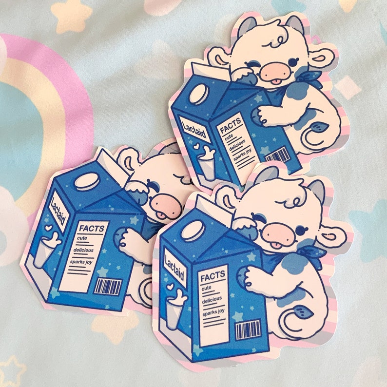 Lactaid Milk Cow Matte Vinyl Sticker | Etsy