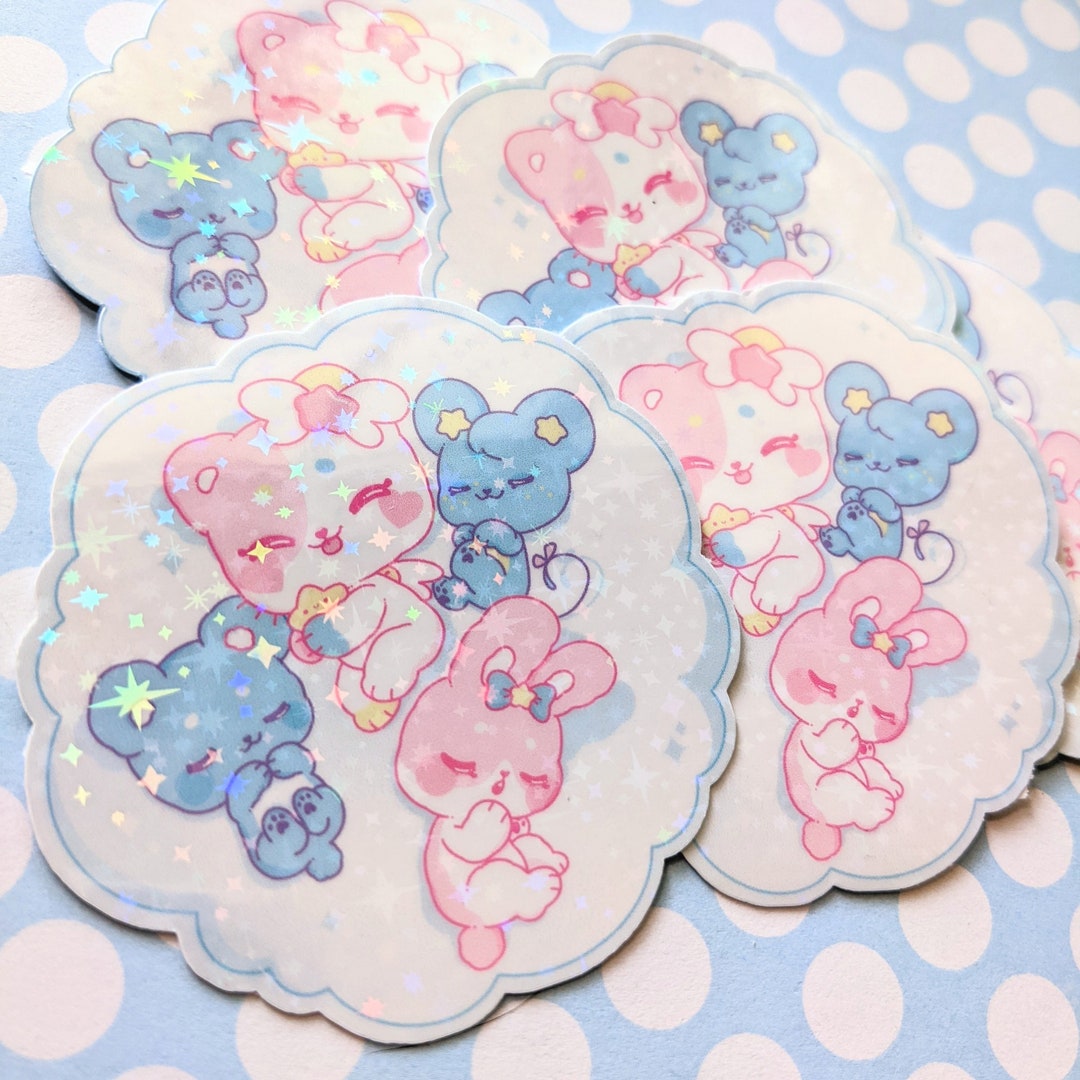 Cloud Cuddles - Holographic Vinyl Sticker - Etsy