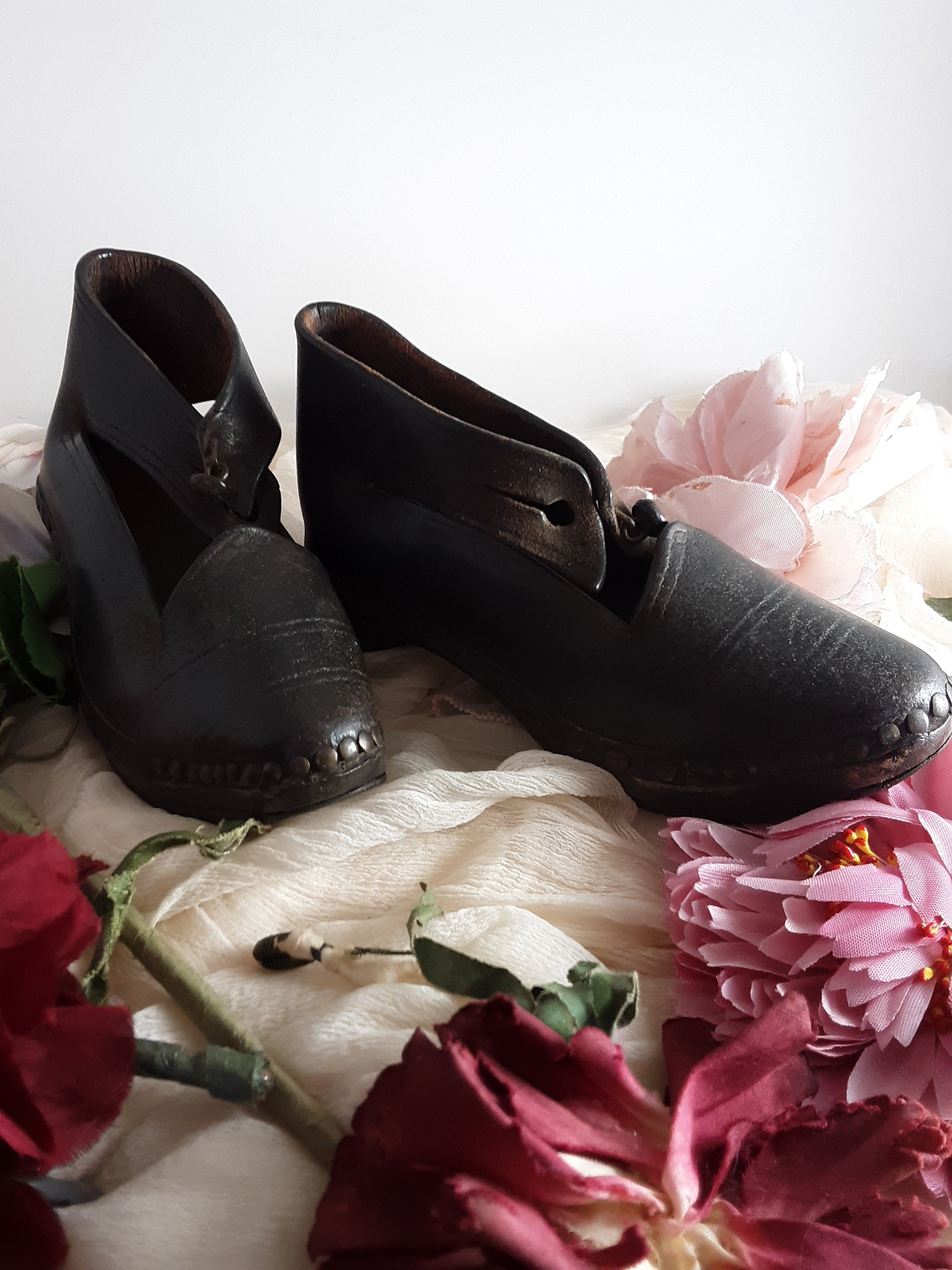 19th Century Child's Lancashire Clogs Antique Victorian Large Doll ...