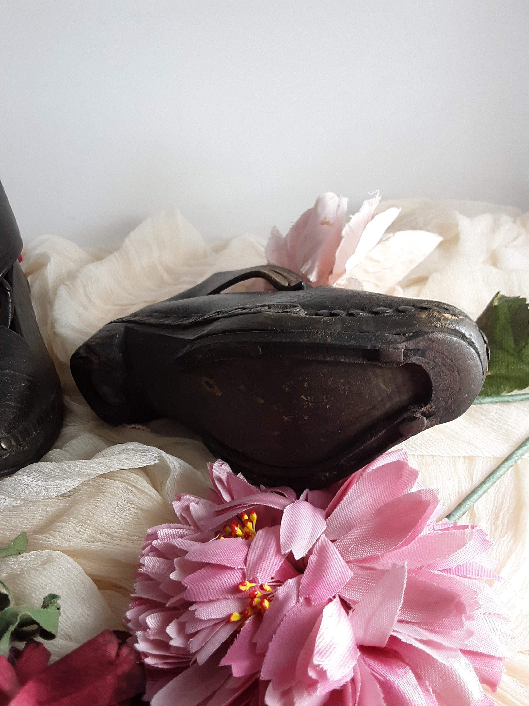 19th Century Child's Lancashire Clogs Antique Victorian Large Doll ...