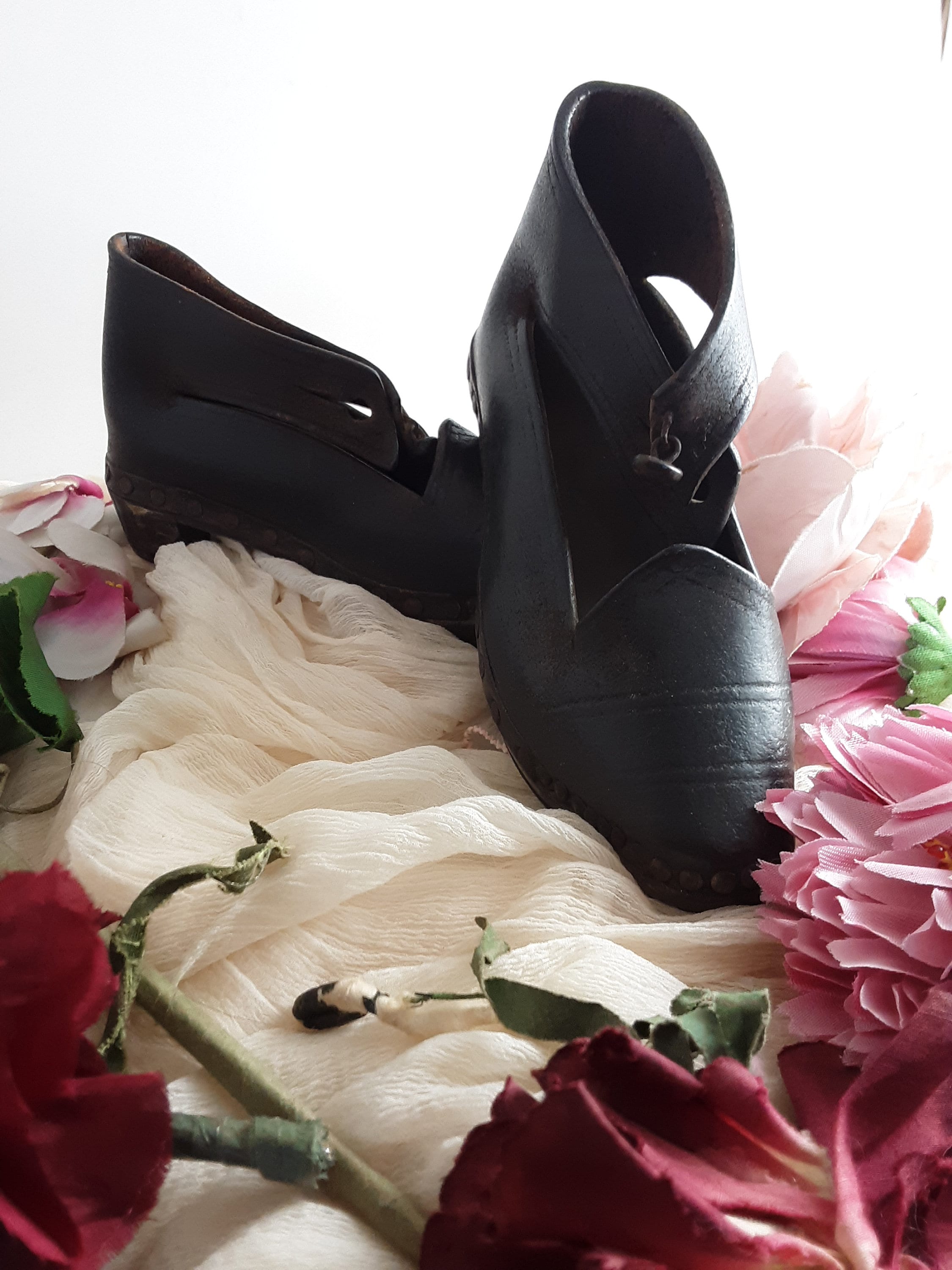 19th Century Child's Lancashire Clogs Antique Victorian Large Doll ...