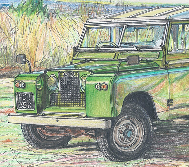 211-1971 Land Rover Series 2 Limited Edition Run of 50 8x10 Framed ...