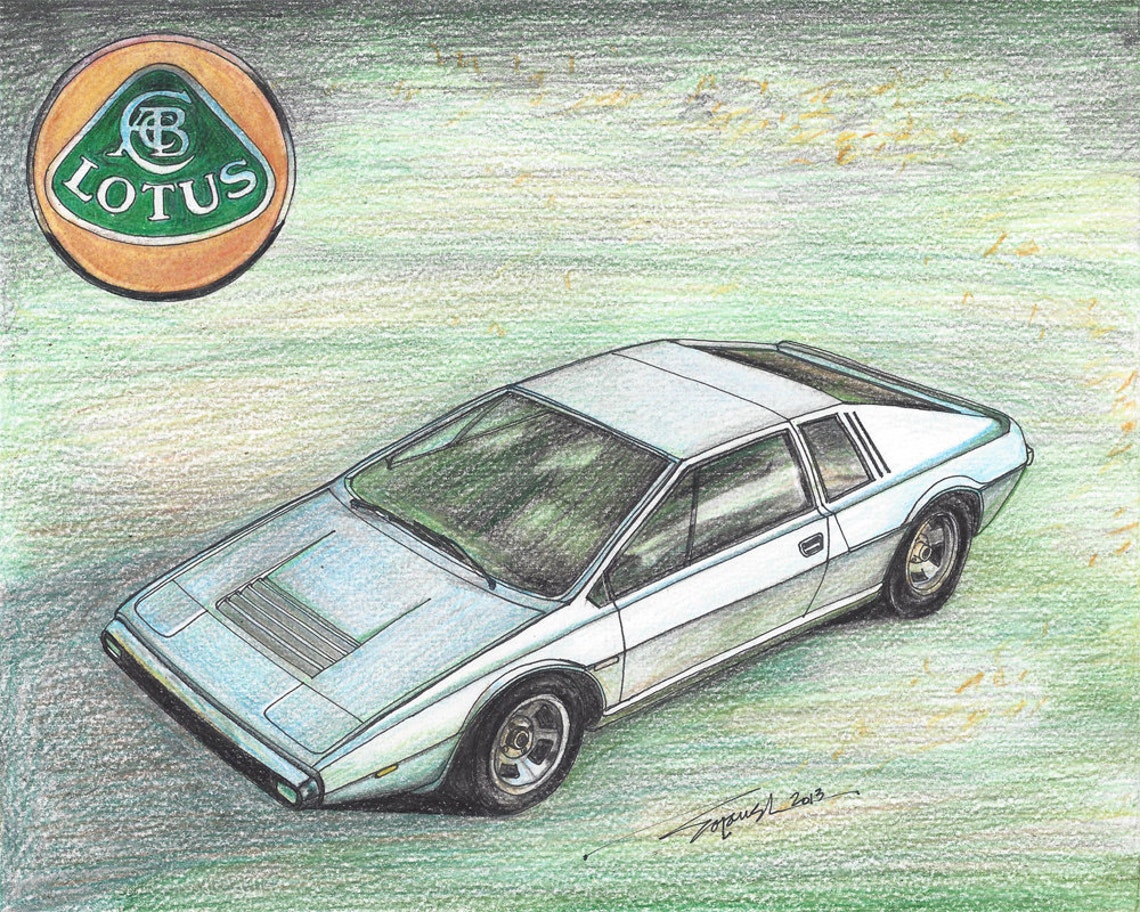 067-1972 Lotus Esprit by Giorgetto Giugiaro PRINT Limited Edition Run ...