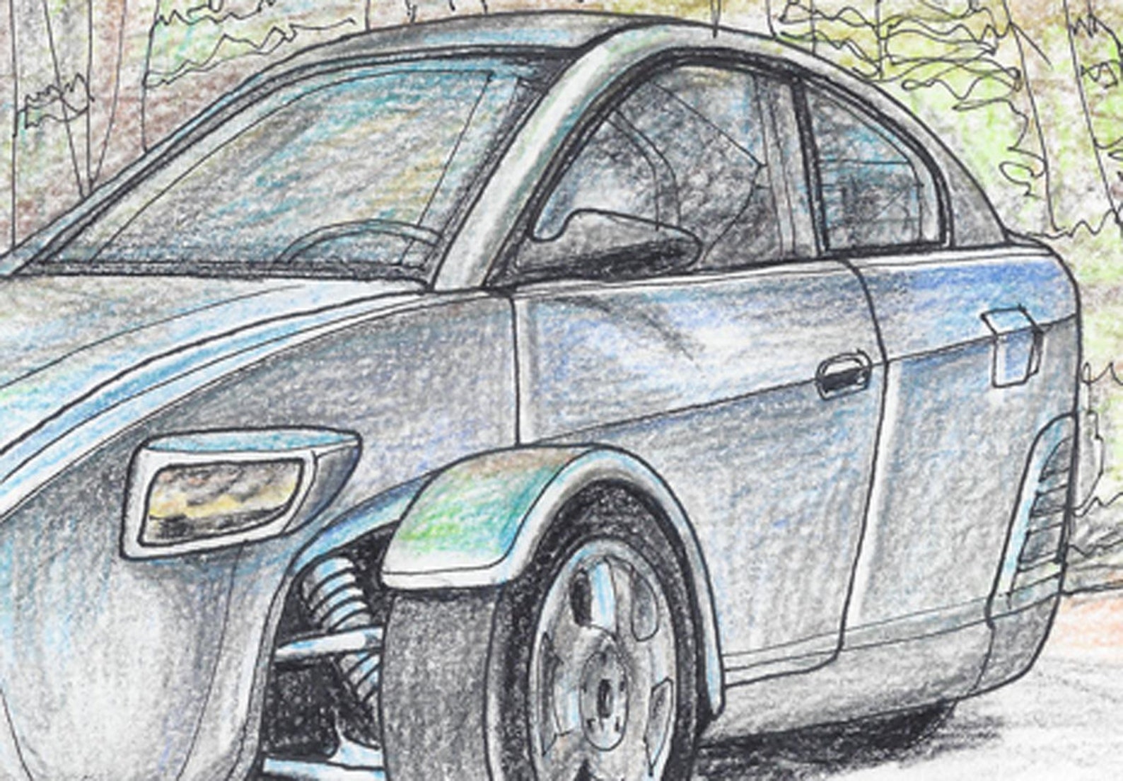 113-2014 Elio 3 Wheeler Car Print Limited Edition Run of 50 8x10, 16X20 ...
