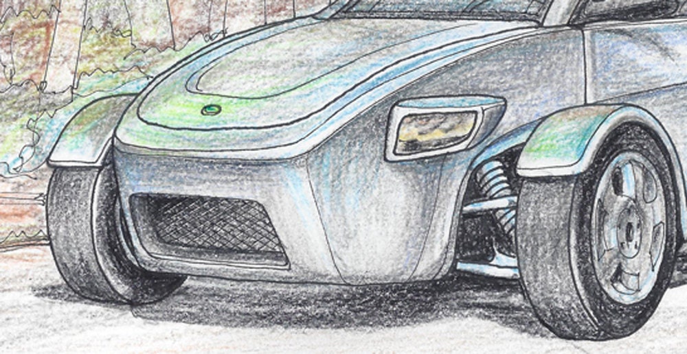 113-2014 Elio 3 Wheeler Car Print Limited Edition Run of 50 8x10, 16X20 ...