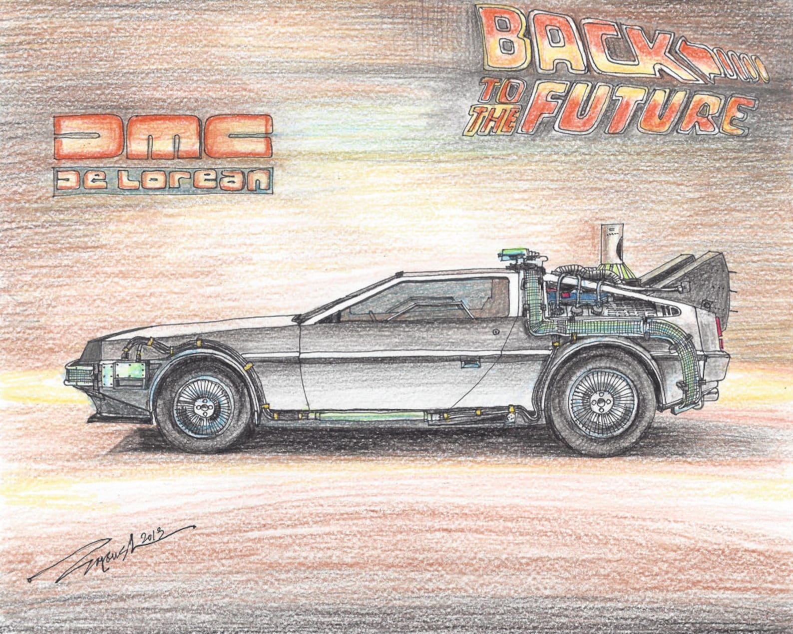 065back to the Future Delorean PRINT Limited Edition Run of 50 8x10 ...