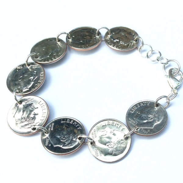 Silver Coin Bracelet - Etsy