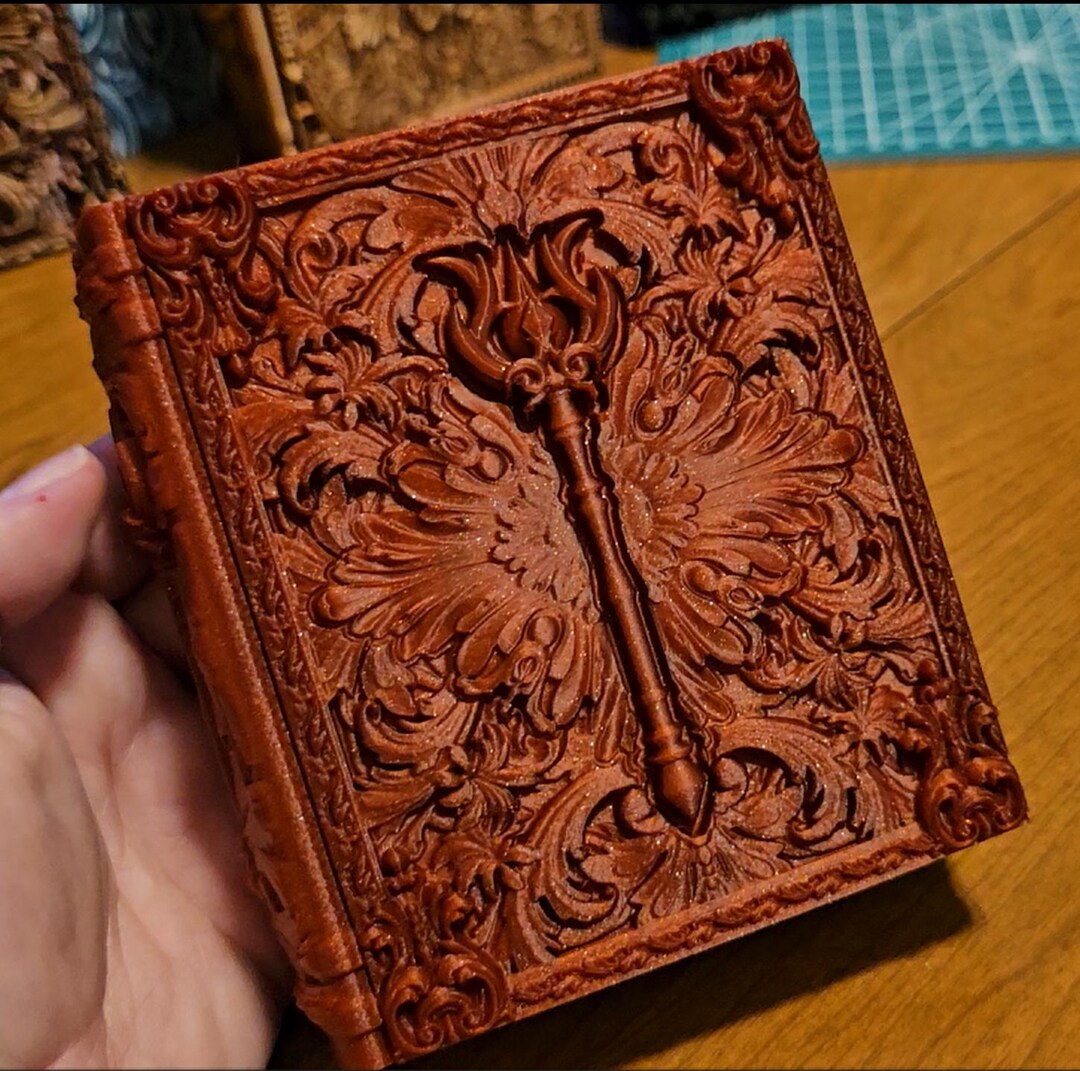 Sorcerer Magic Tome *red Sparkle* | 3d-printed Book Box for Cards, Dice ...