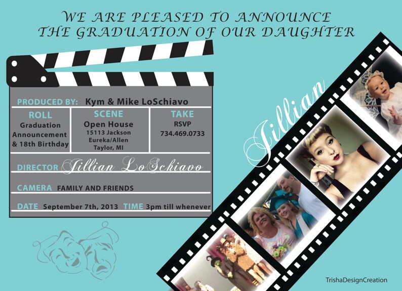 Theater Theme Graduation "printable" Invitation - Etsy