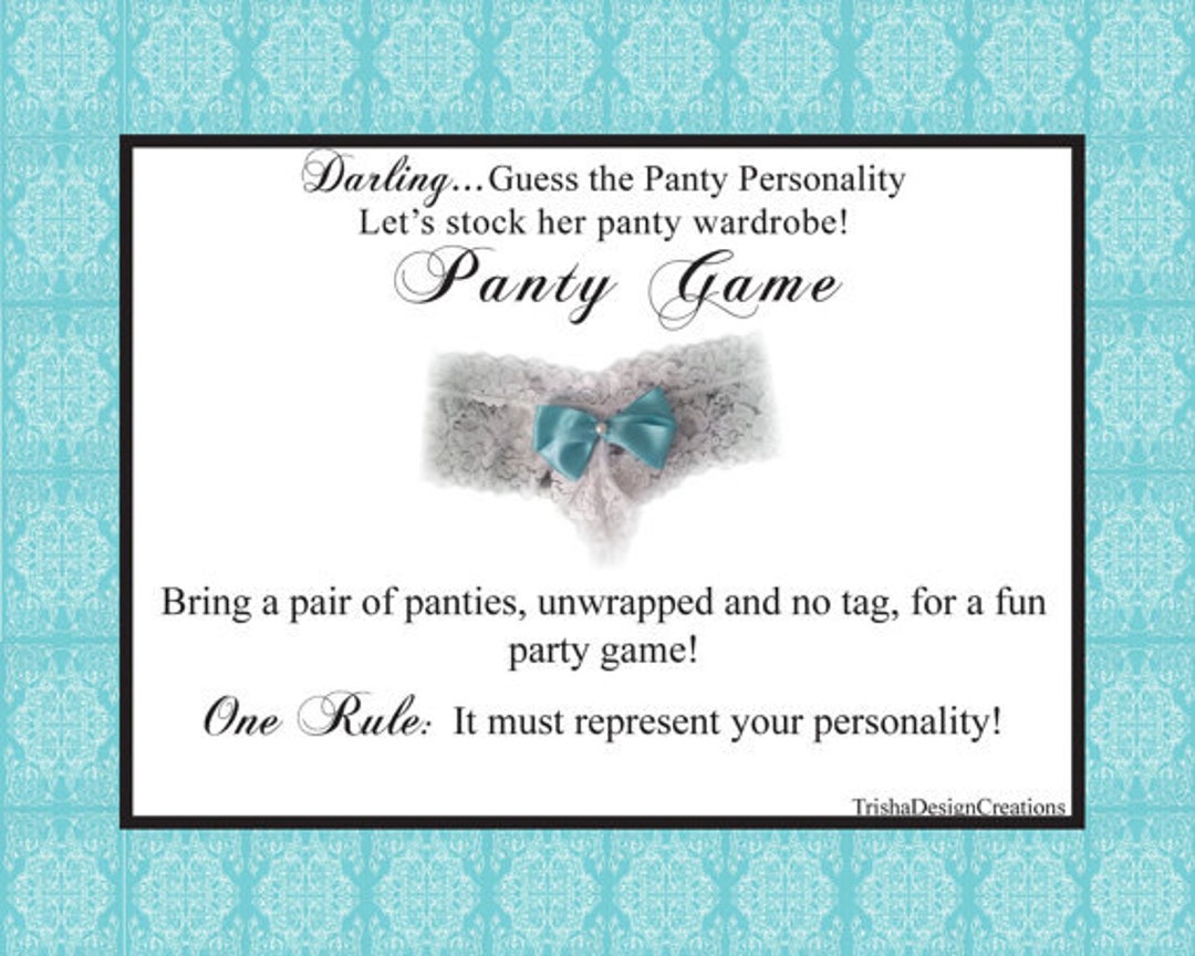 Breakfast at Tiffany Theme "printable" Panty Game - Etsy