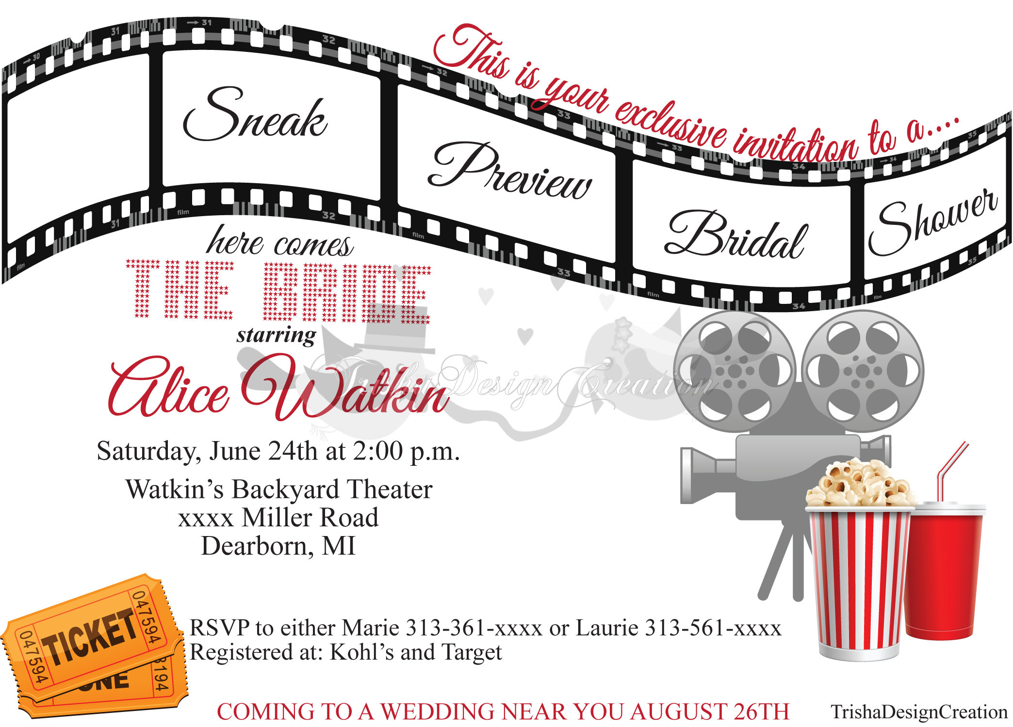 Movie Theme Bridal Shower printable Invitation - Etsy