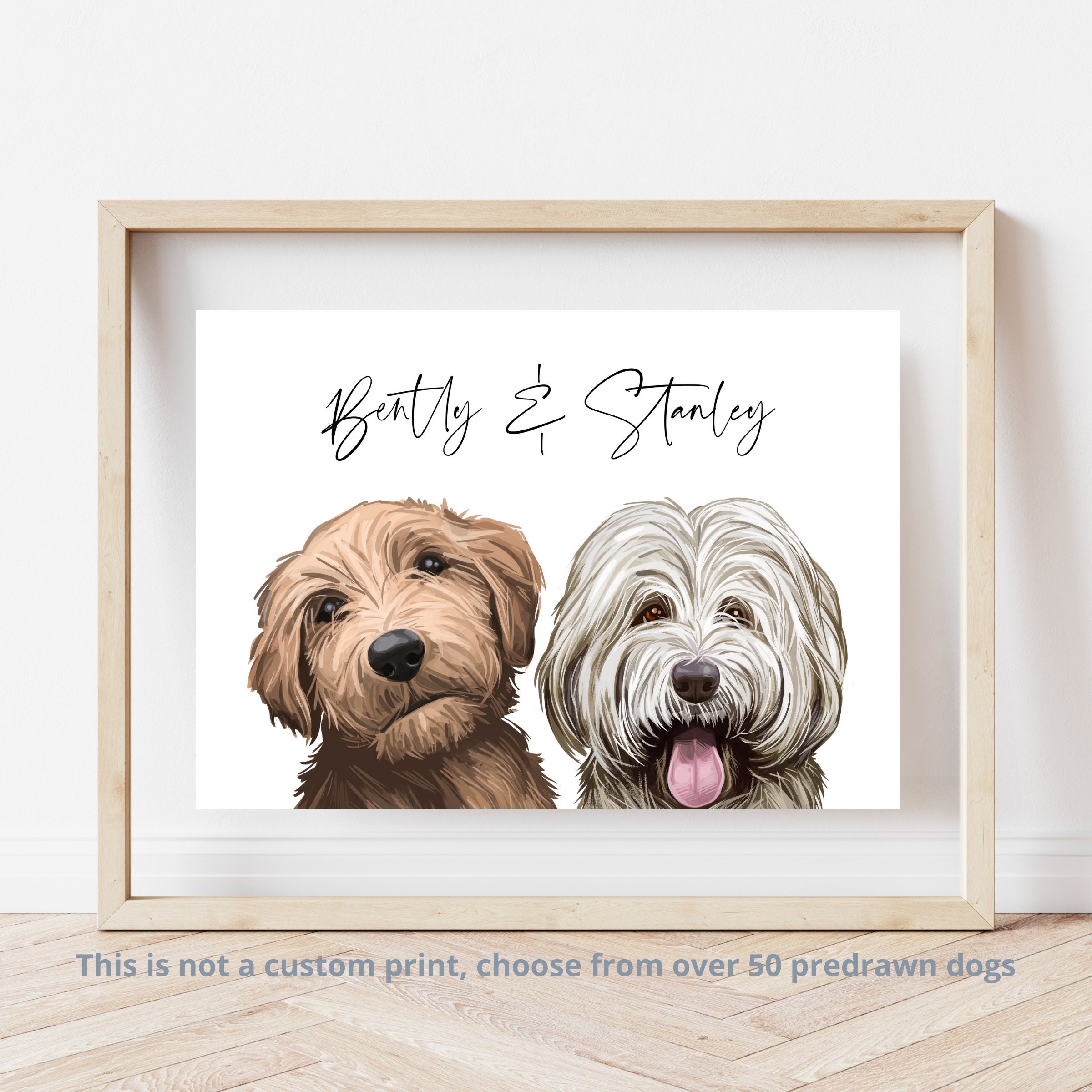 Personalised Dog Print Personalised Double Dog Print Pet | Etsy Personalised Dog Print Personalised Double Dog Print Pet | Etsy